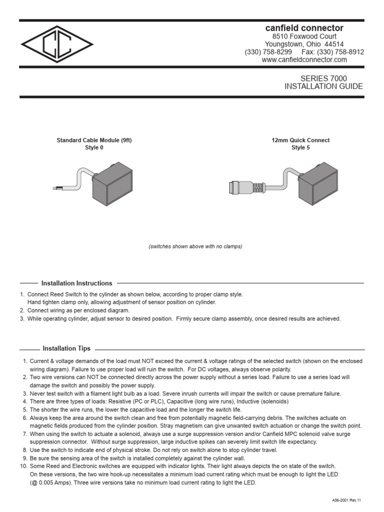 Canfield Reed Switch | Download Free PDF | Mains Electricity | Switch