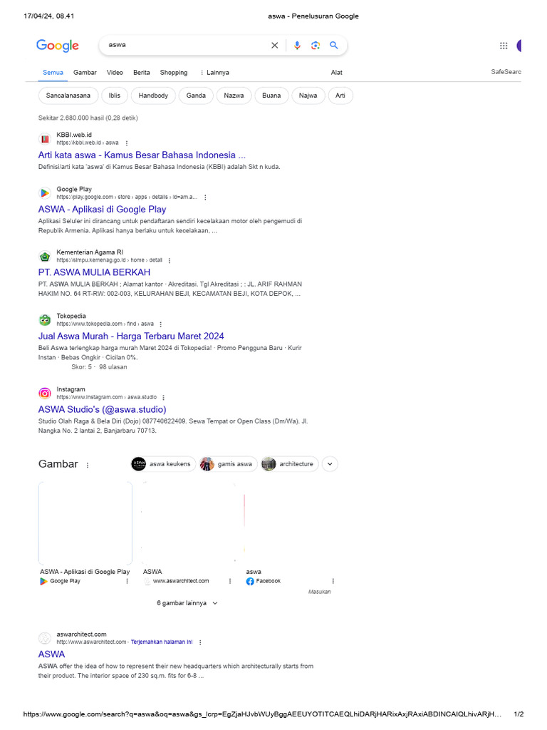 Aswa - Penelusuran Google | PDF