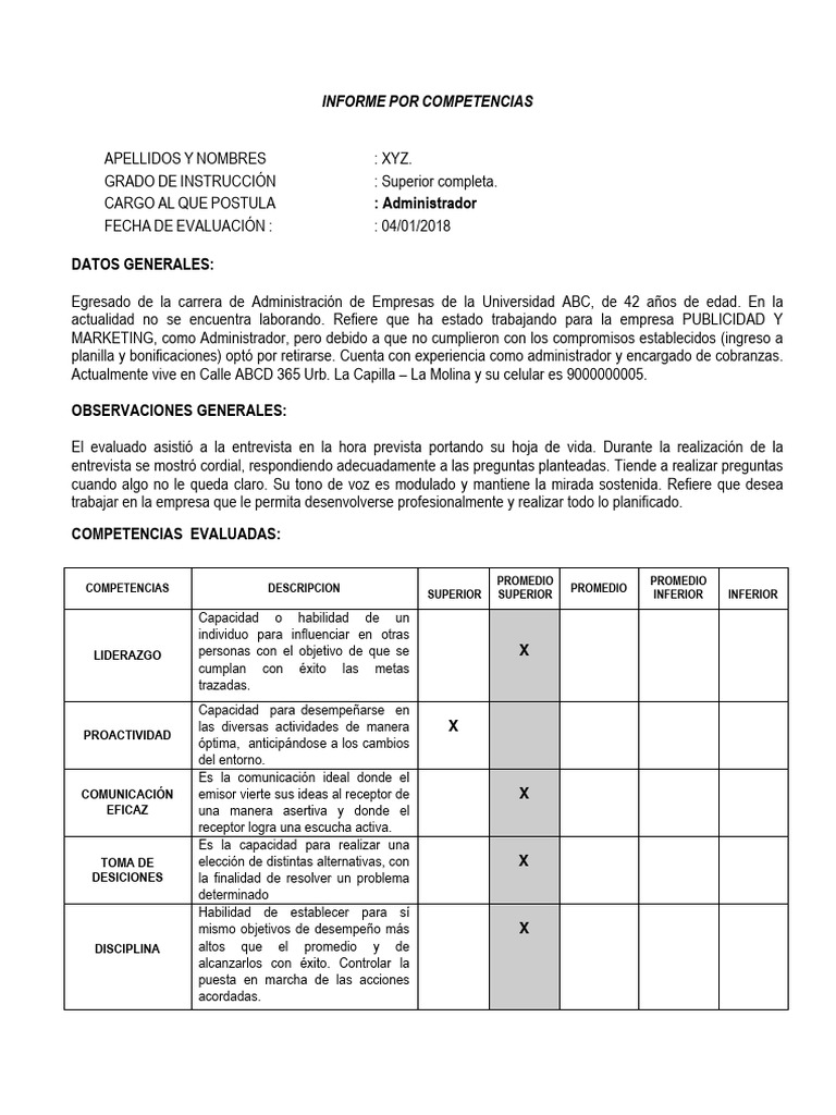 Modelo de Informe - 1 | Descargar gratis PDF | Cociente de inteligencia | Estrés (biología)