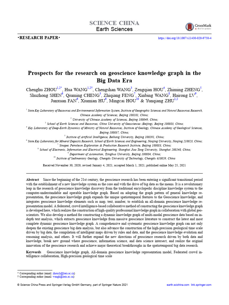 Geoscience Knowledge Graph in The Big Data Era | PDF | Conceptual Model ...