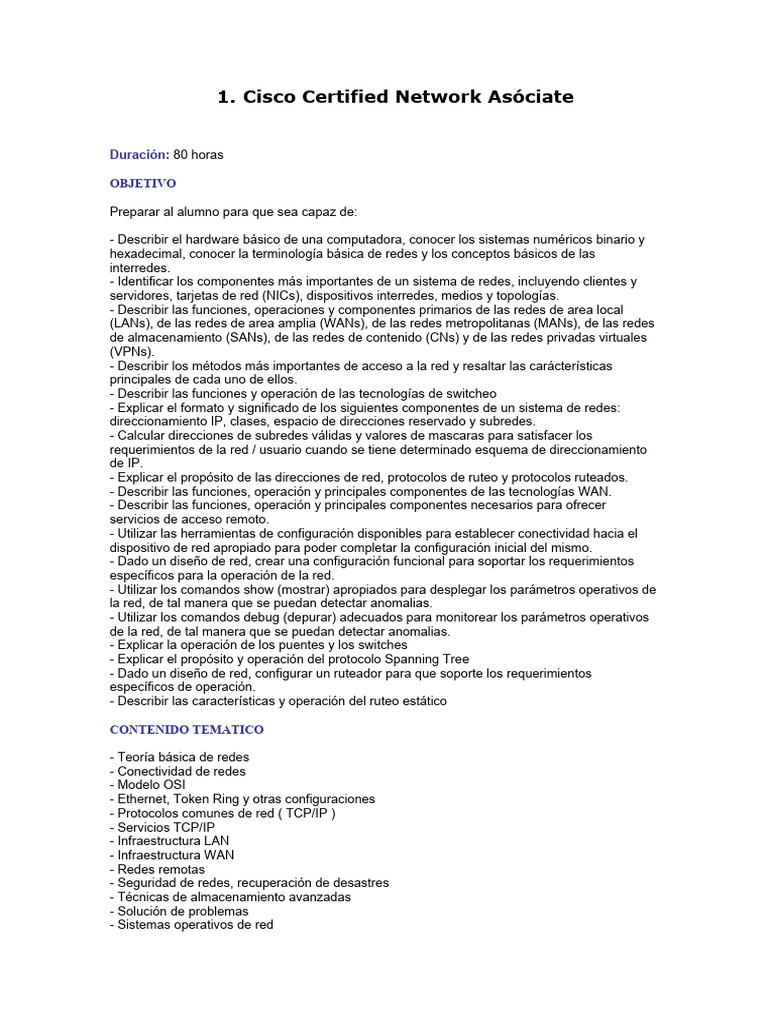 Curso I Certificación Cisco Pdf Red De Computadoras Dirección Ip