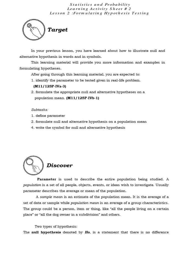 Week 2 Formulating Hypothesis V2 Pdf Hypothesis Null Hypothesis