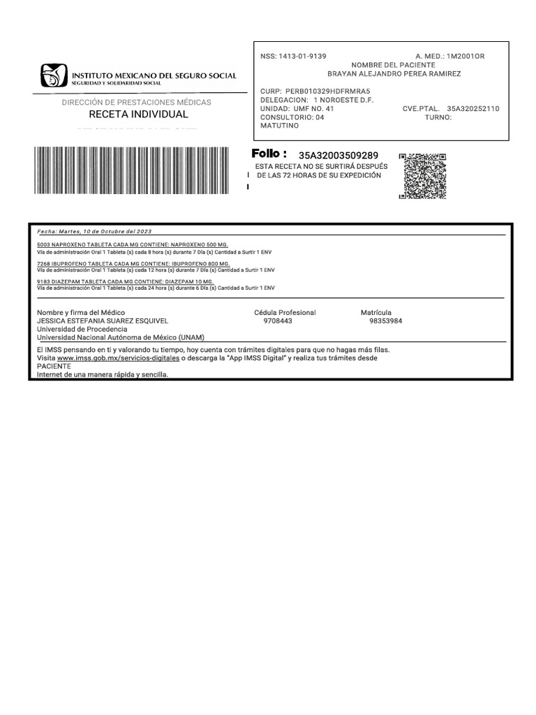 Receta Ejemplo Brayan | PDF