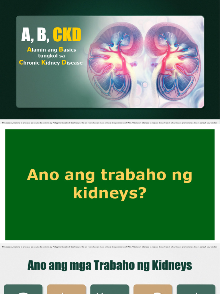 Sintomas at Pag-iwas sa CKD | PDF | Chronic Kidney Disease | Nephrology
