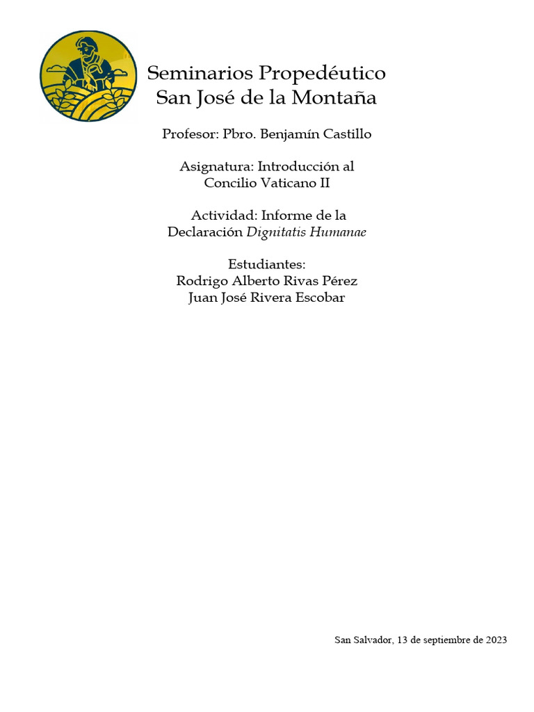 Libertad Religiosa en Dignitatis Humanae | PDF | Iglesia Católica | Fe