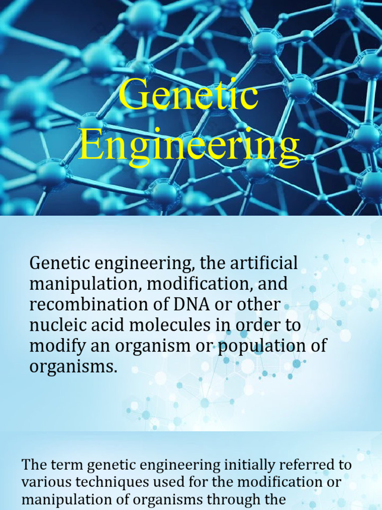 Genetic Engineering - lessON 1 | PDF | Plasmid | Molecular Cloning