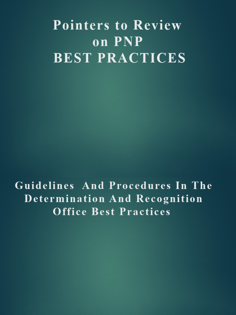 Pointers To Review On Police Best Practices | PDF | Police