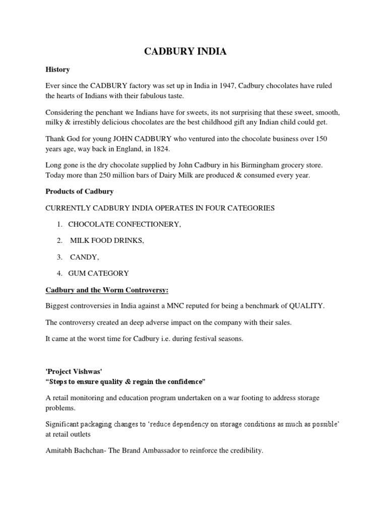 Cadbury India | PDF | Chocolate | Confectionery