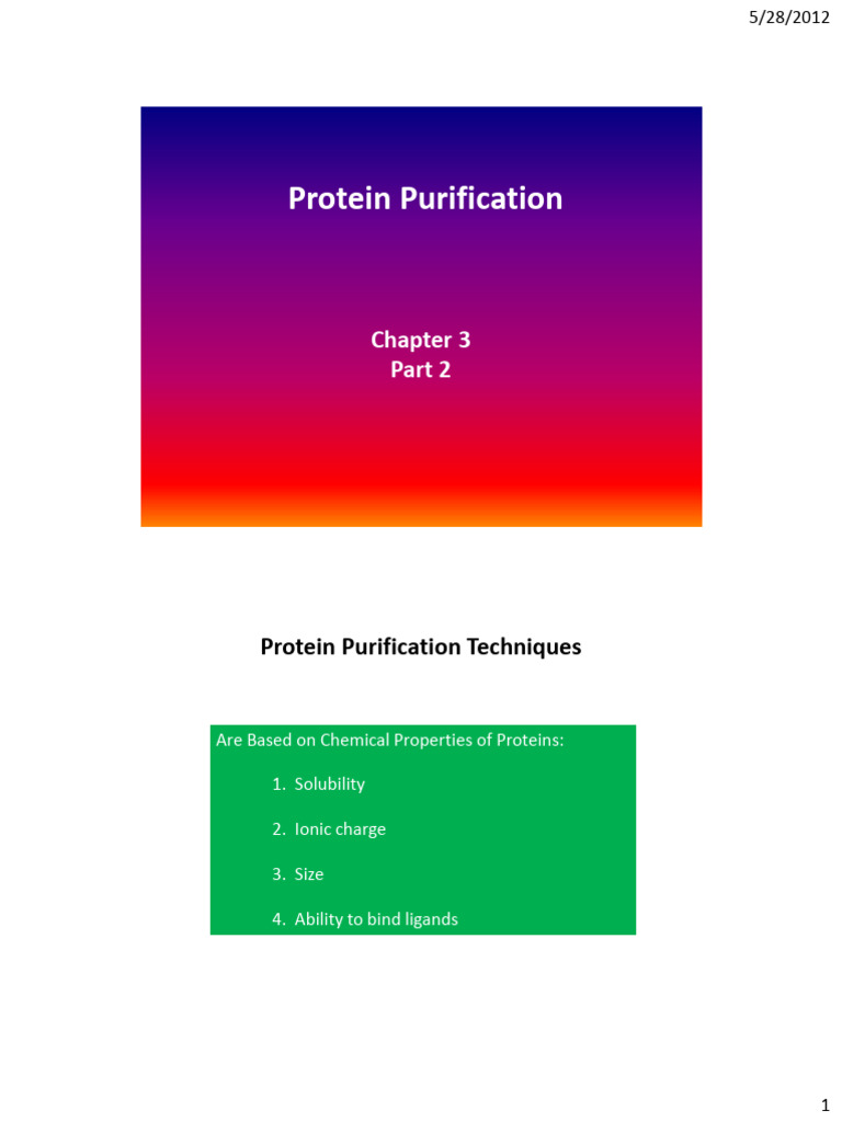 Protein Purification | PDF | Protein Purification | Gel Electrophoresis