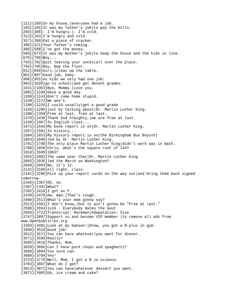 Everybody Hates Chris S01E16 - Everybody Hates The Gout | PDF