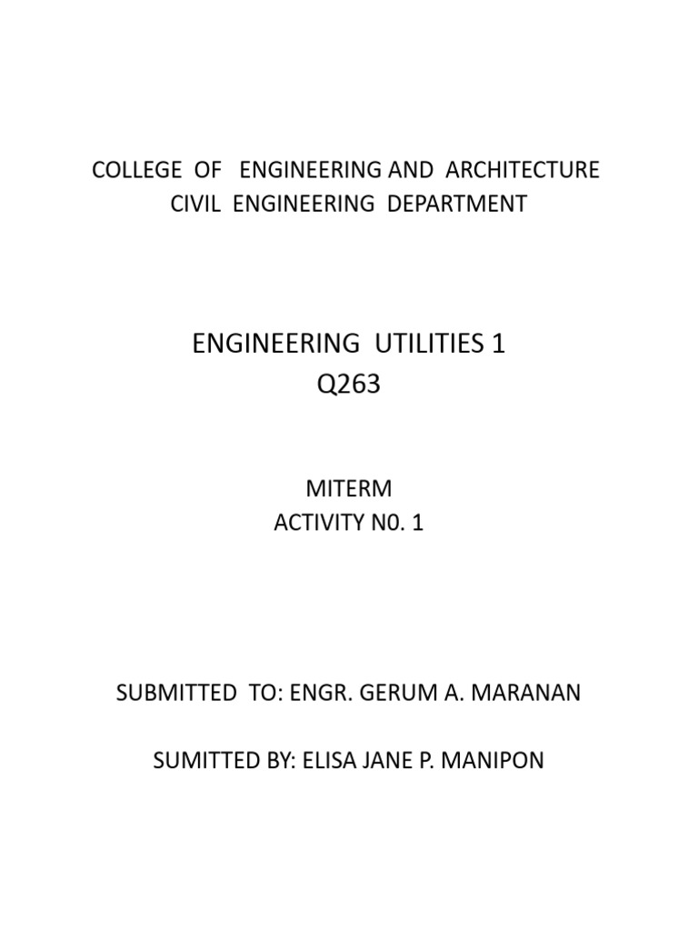 Engineering Utilities Activity Q263 | PDF