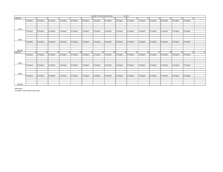 Jadwal Jaga Code Blue | PDF