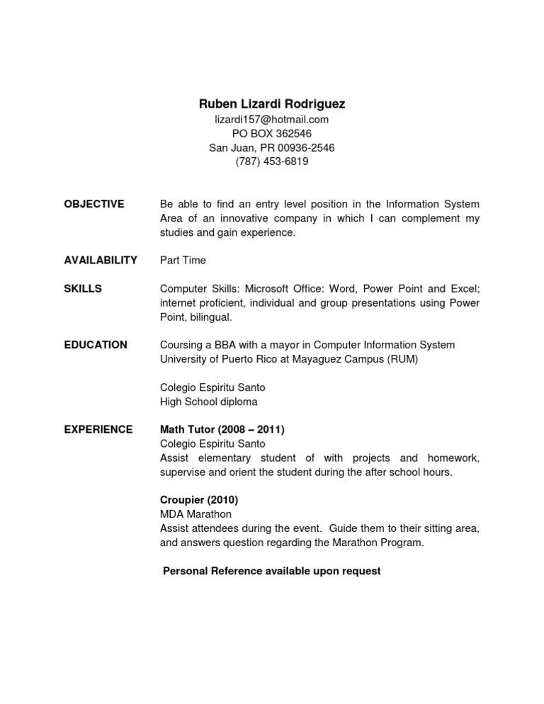 Entry-Level Information Systems Resume | PDF