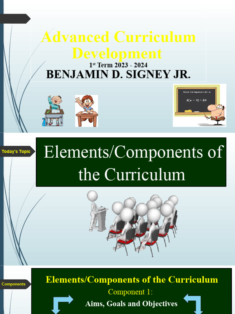 Components of The Curriculum Sept 16 | PDF | Curriculum | Learning