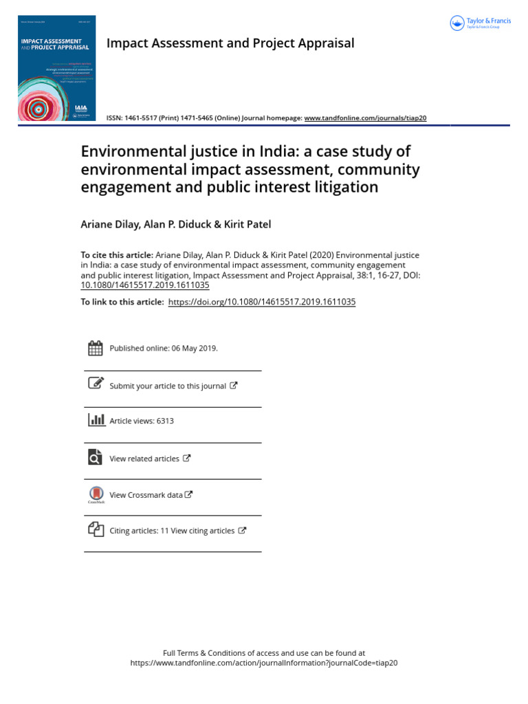 Environmental Justice in India A Case Study of Environmental Impact ...