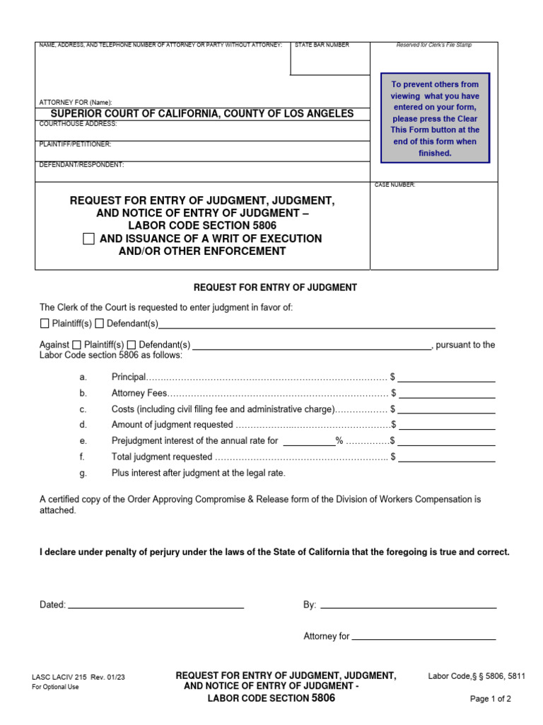 LACIV215 | PDF | Judgment (Law) | Judiciaries