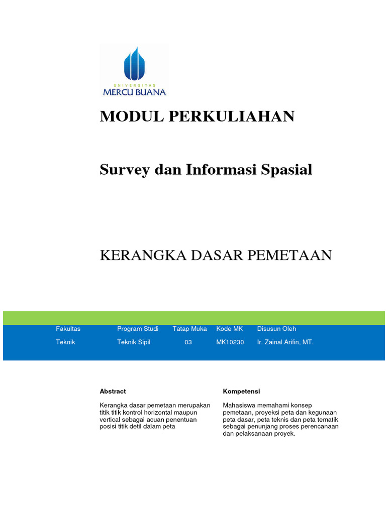03 Modul-3 Kerangka Dasar Pemetaan | PDF