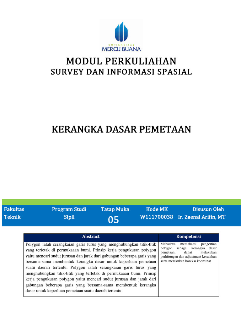 Modul5 - Kerangka Dasar Horizontal | PDF | Metode & Bahan Ajar