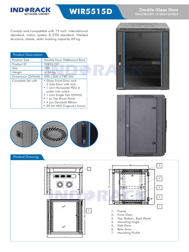 Datasheet INDORACK - WIR5515D - Compressed | PDF | Door | Screw