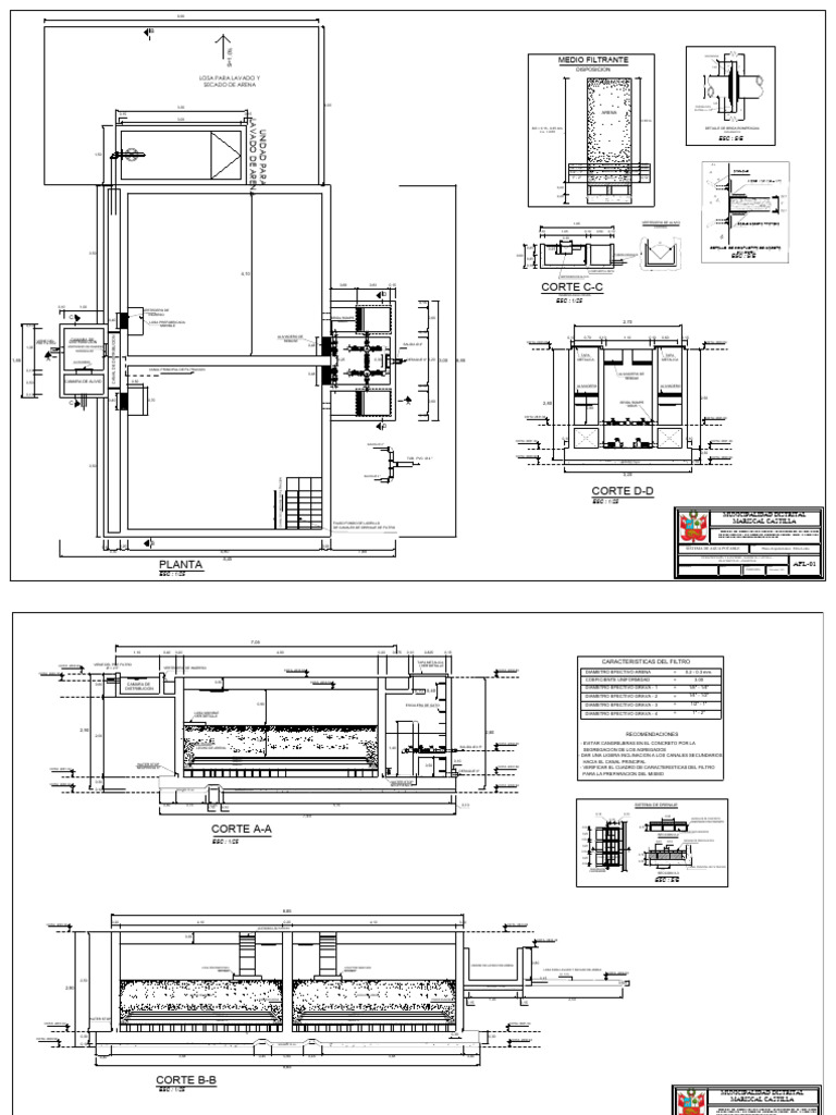 07.02.05.02 Plano de Arquitectura (PTAP) - Filtro Lento | PDF