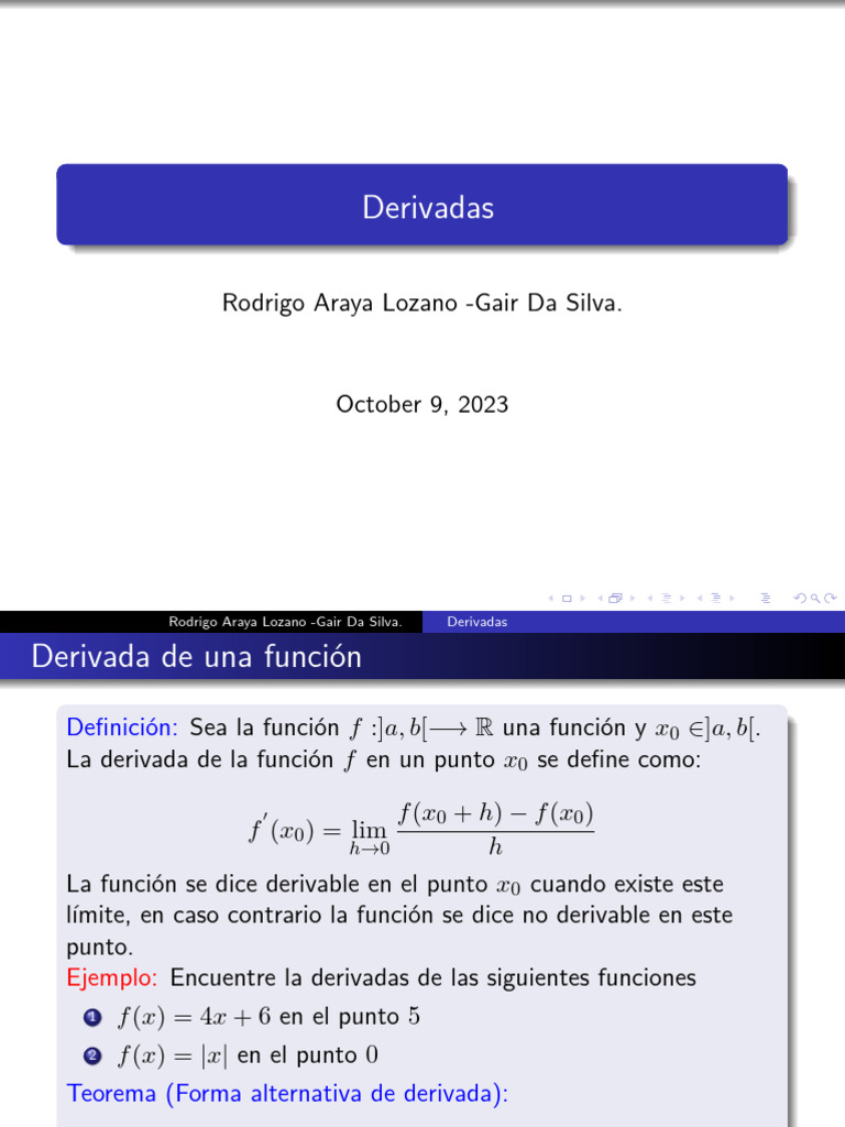 ClaseDerivadas | PDF | Derivado | Función (Matemáticas)
