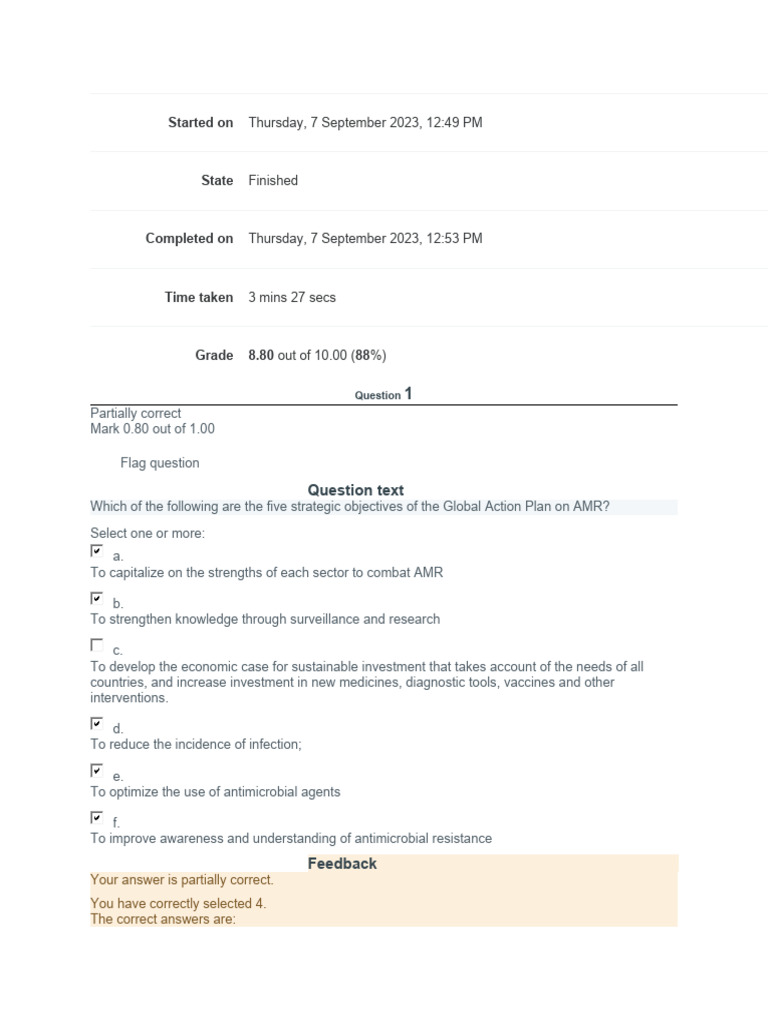 Ams Quiz 1 | Download Free PDF | Antimicrobial Resistance | Antimicrobial