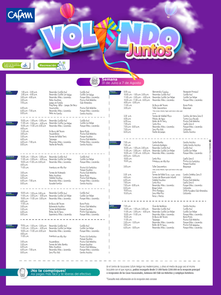 Programaci N Recreativa 31 JULIO A 7 AGOSpTO Casas | PDF | Juegos de pelota