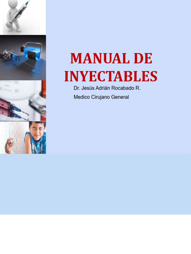 Manual de Inyectables Dr. Rocabado | PDF | Inyección (medicina ...