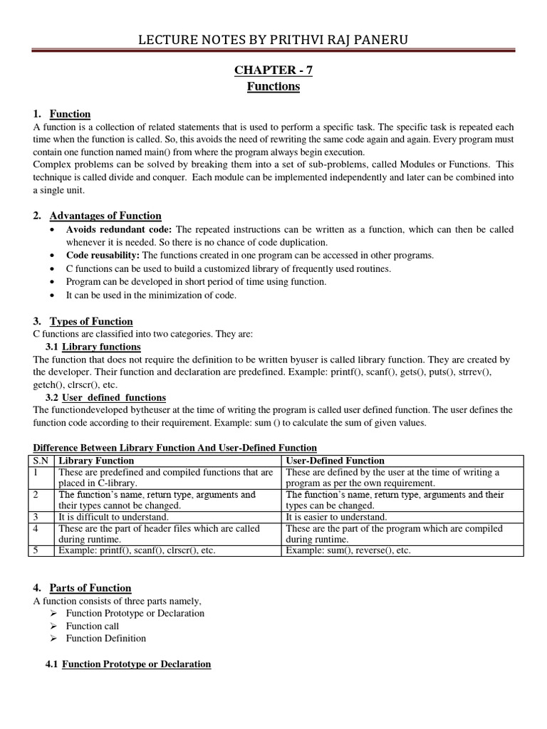Unit7 Functions Pdf Parameter Computer Programming Scope