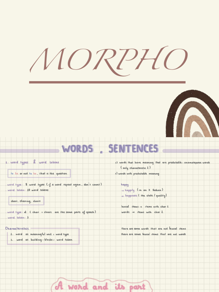 Sem 6 Morpho Syntax Note | PDF | Word | Morphology (Linguistics)
