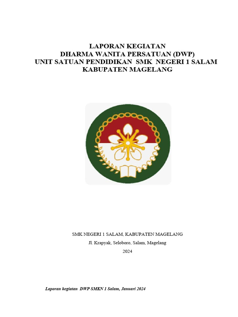 Laporan Dwp Smkn 1 Salam Jan 2024 | PDF