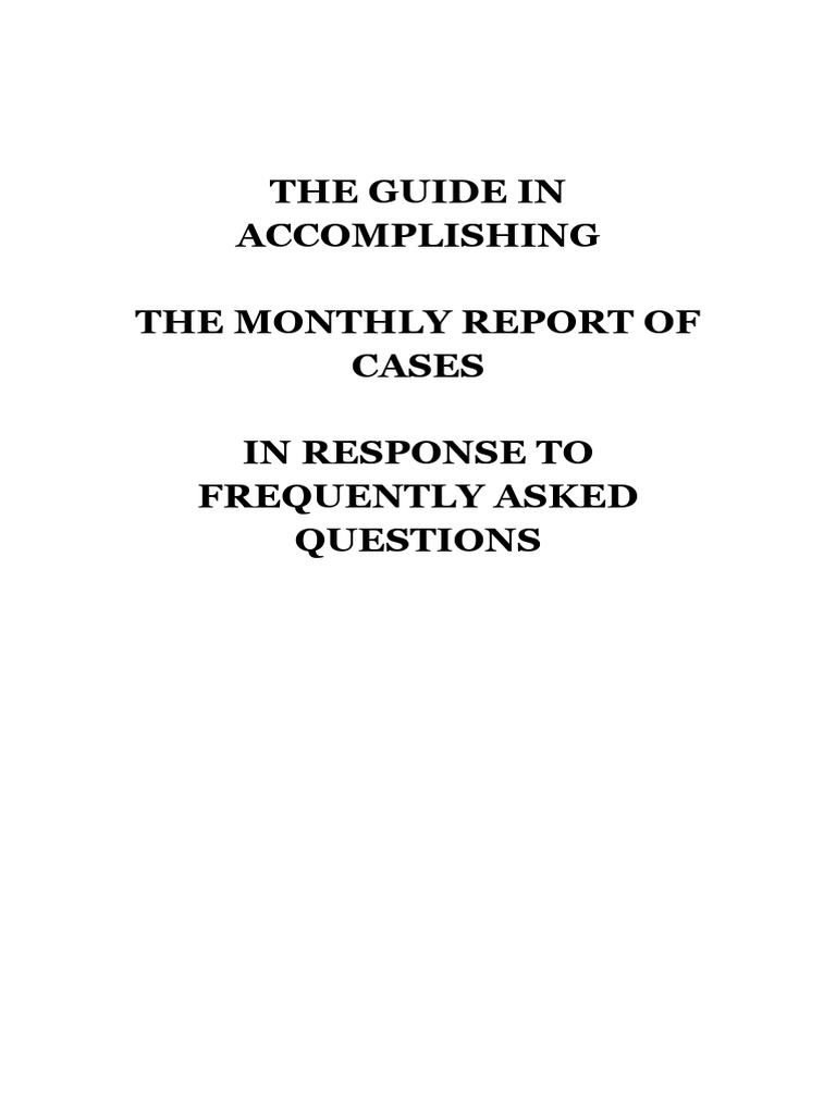 Monthly Report of Cases (MRC) Guide | PDF | Databases | Appeal