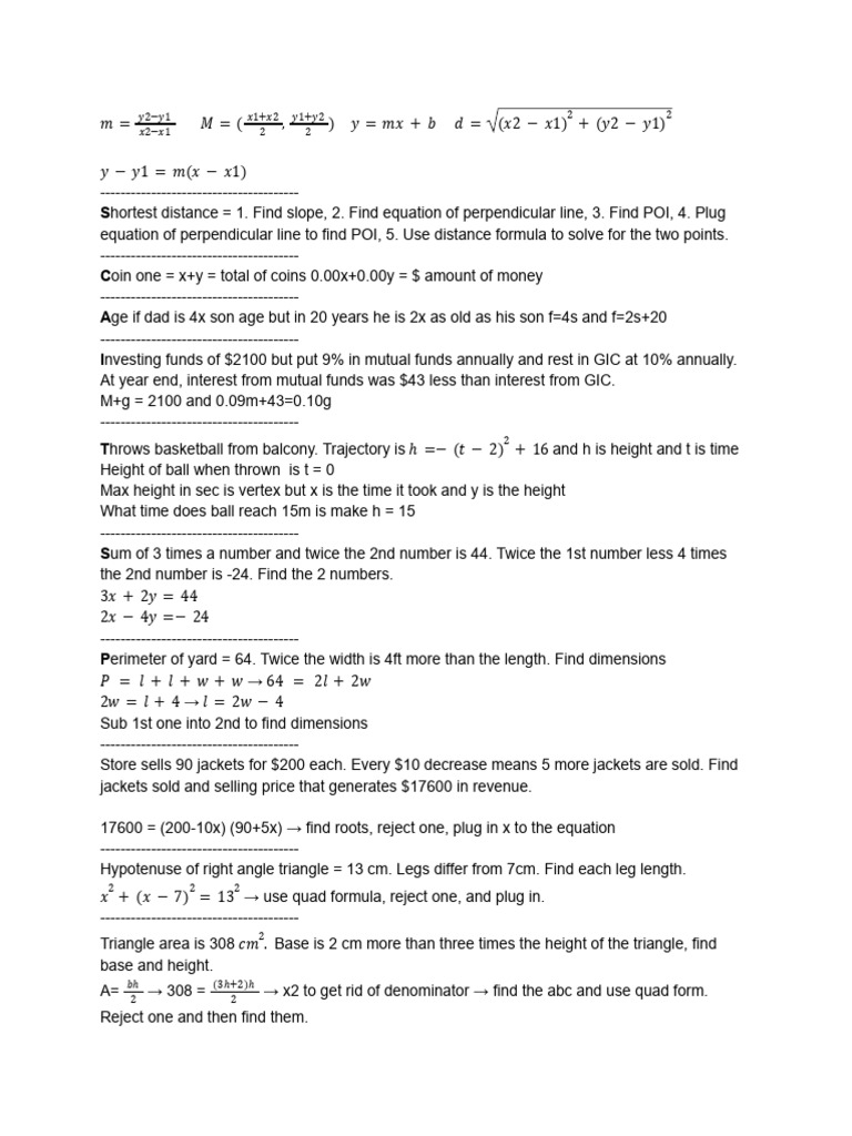 Cheat Sheet | PDF | Elementary Geometry | Geometry