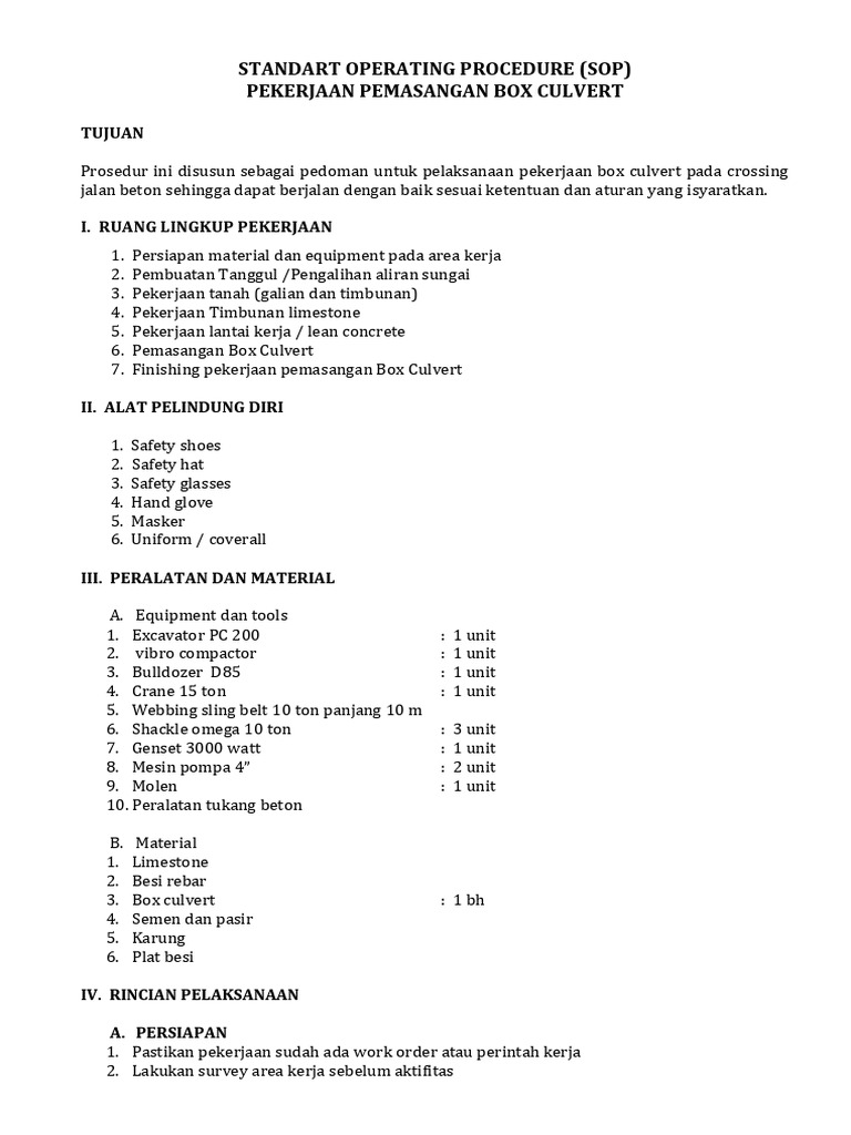 Sop Box Culvert Jetty 2023 | PDF