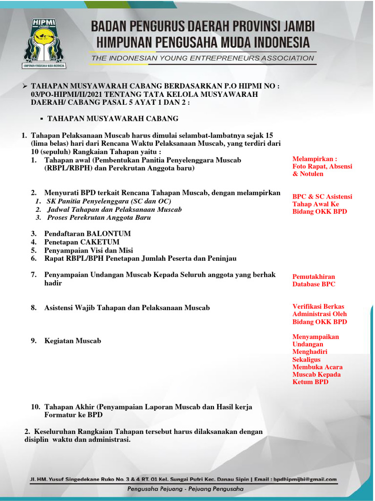 TAHAPAN MUSCAB DAN PERSYARATAN CAKETUM | PDF