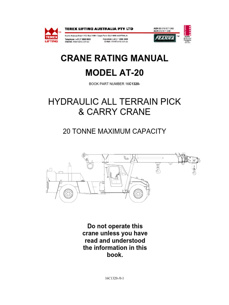 20t-Franna-Load-Chart | PDF | Crane (Machine) | Manufactured Goods