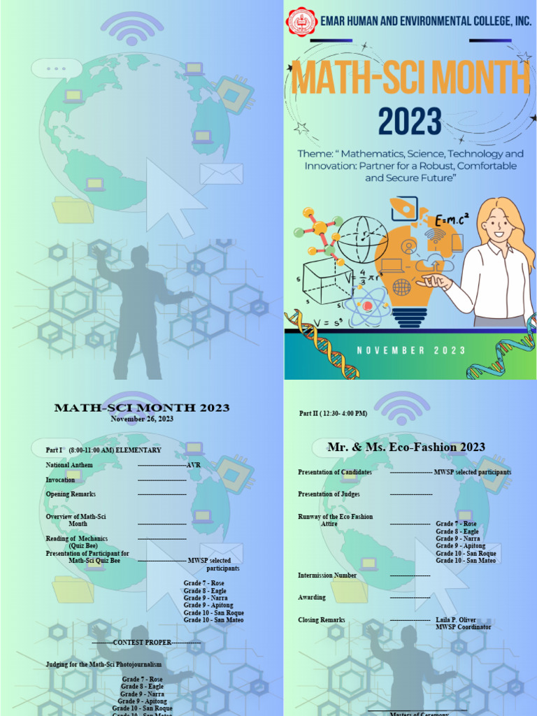 Math Sci Prog 2023 MWSP | PDF