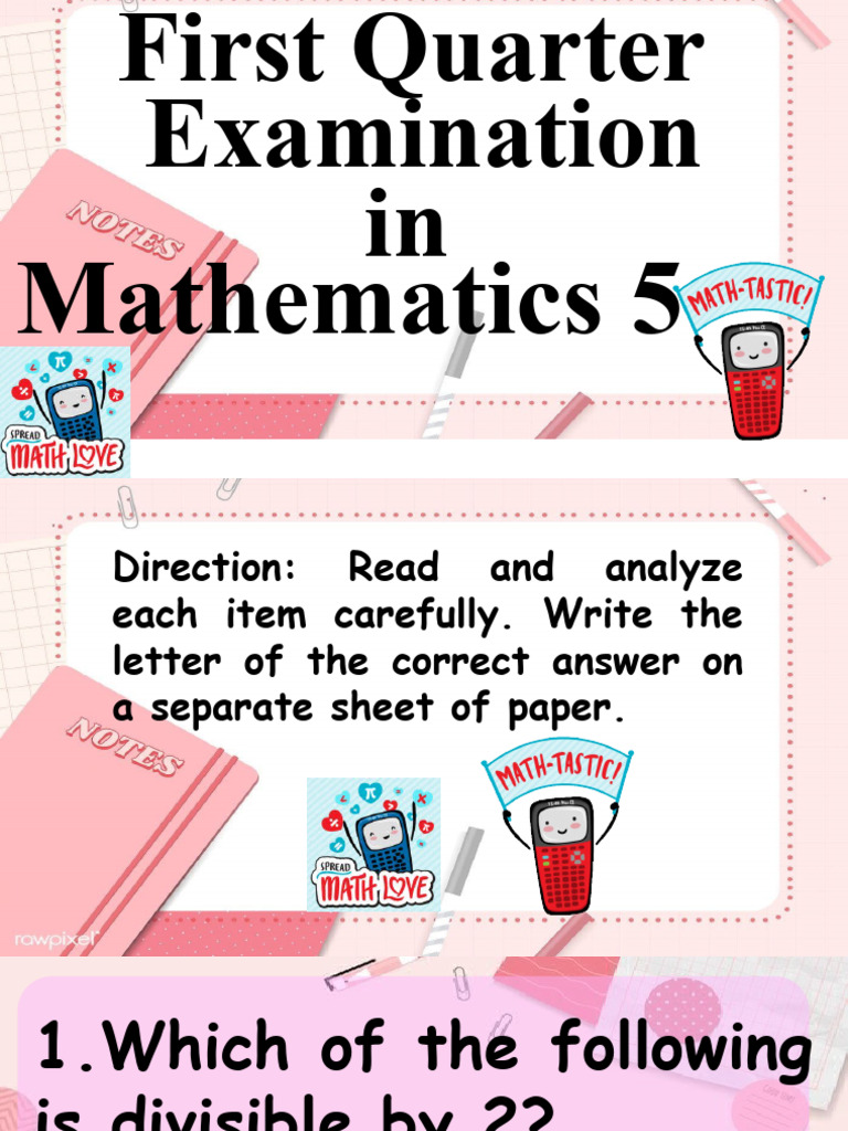 PT Q1 Math5 | PDF | Arithmetic | Mathematics