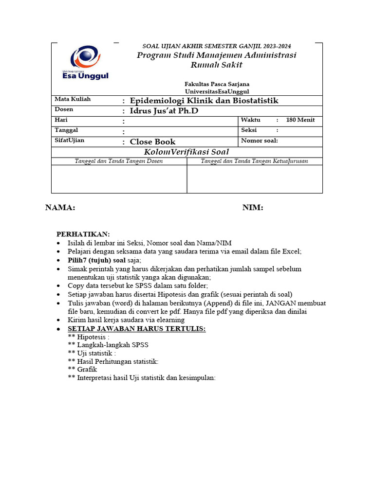 Uas Epid Belom Kelar | PDF