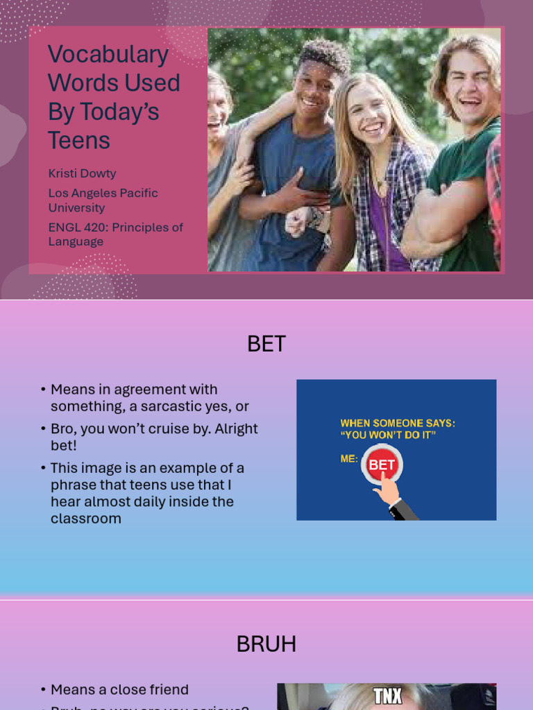 Teen Vocab | PDF | Adolescence | Adults