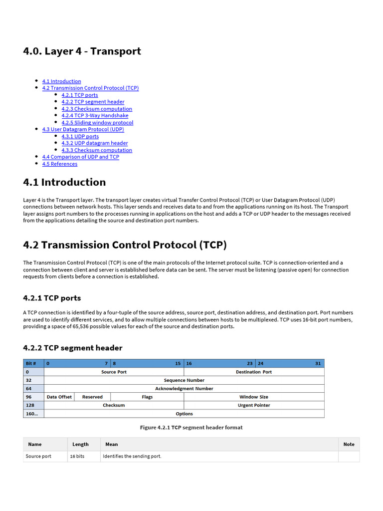 Network Layer4 Transport | PDF | Transmission Control Protocol | Port (Computer Networking)