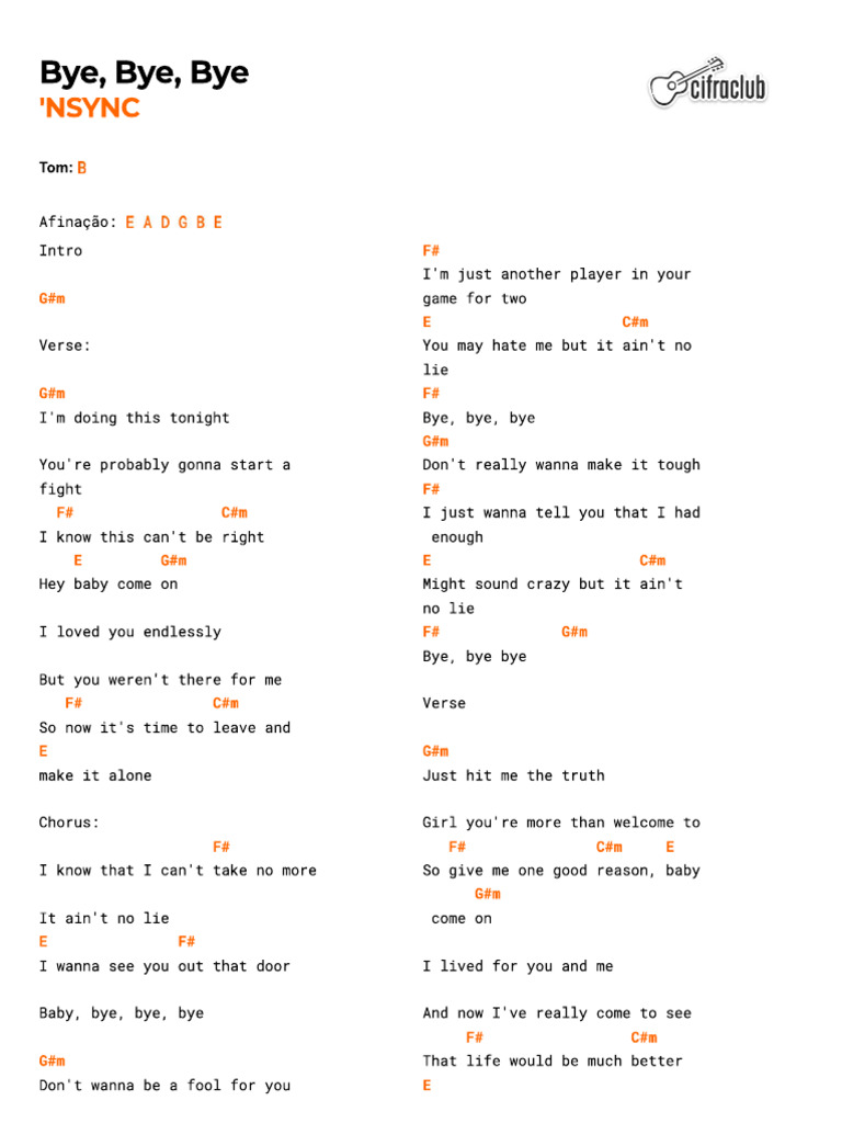 NSYNC - Bye, Bye, Bye | PDF