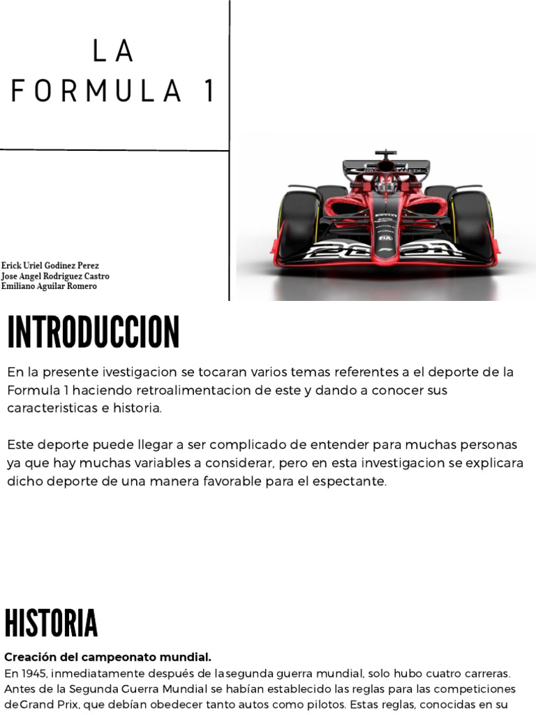 La Formula 1 | PDF | Formula Uno | Grand Prix Motor Racing