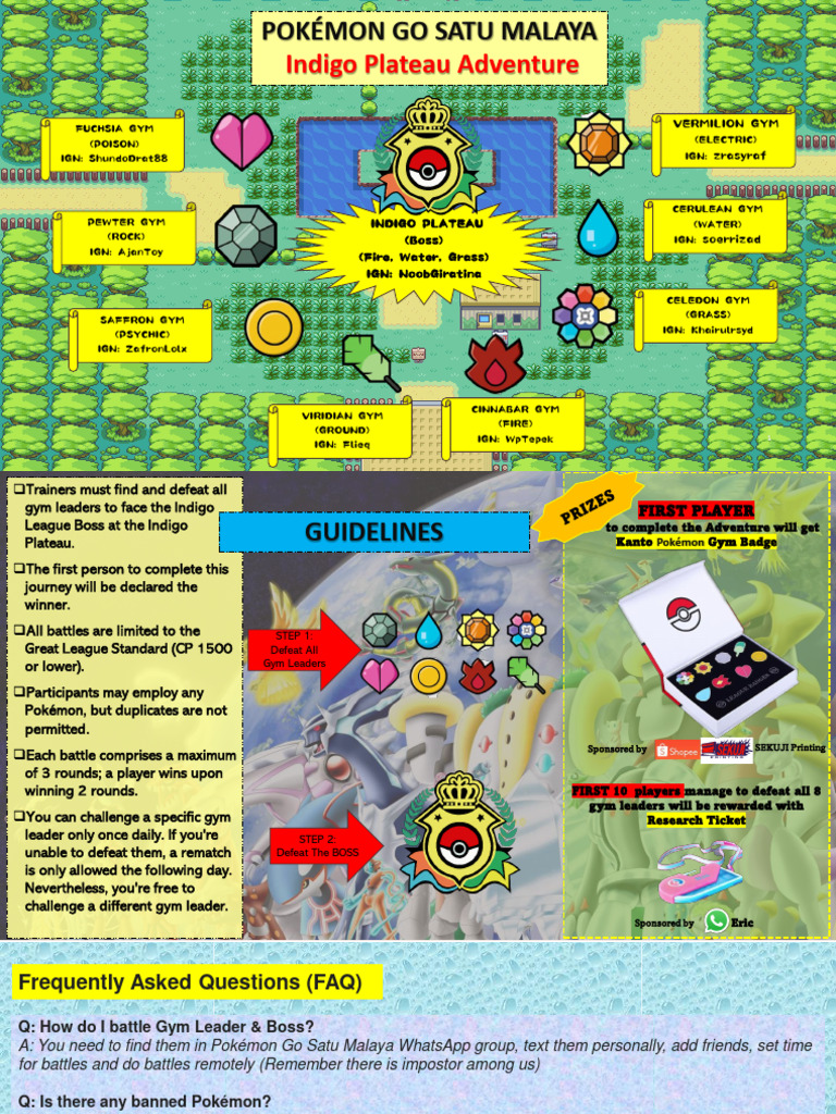 Pokémon Go Satu Malaya Indigo Plateau Adventure | PDF | Nintendo ...