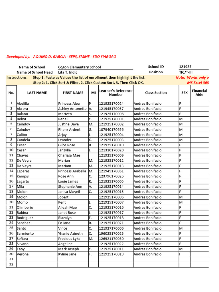 NATG6 Stratified Sampling Template | PDF