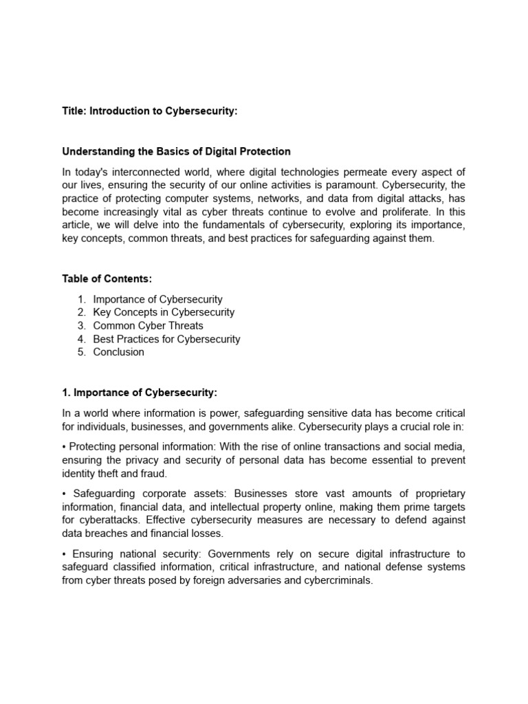 Cybersecurity Pdf Computer Security Security