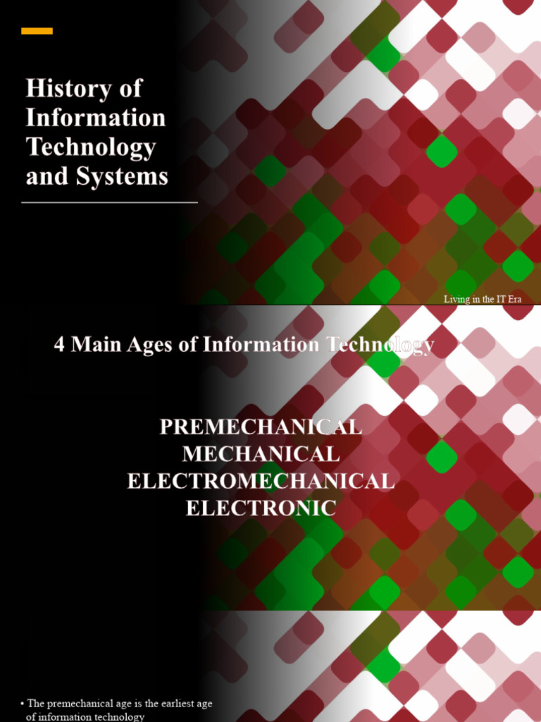 Topic 1 History of Information Technology and Systems Part 1 | PDF ...