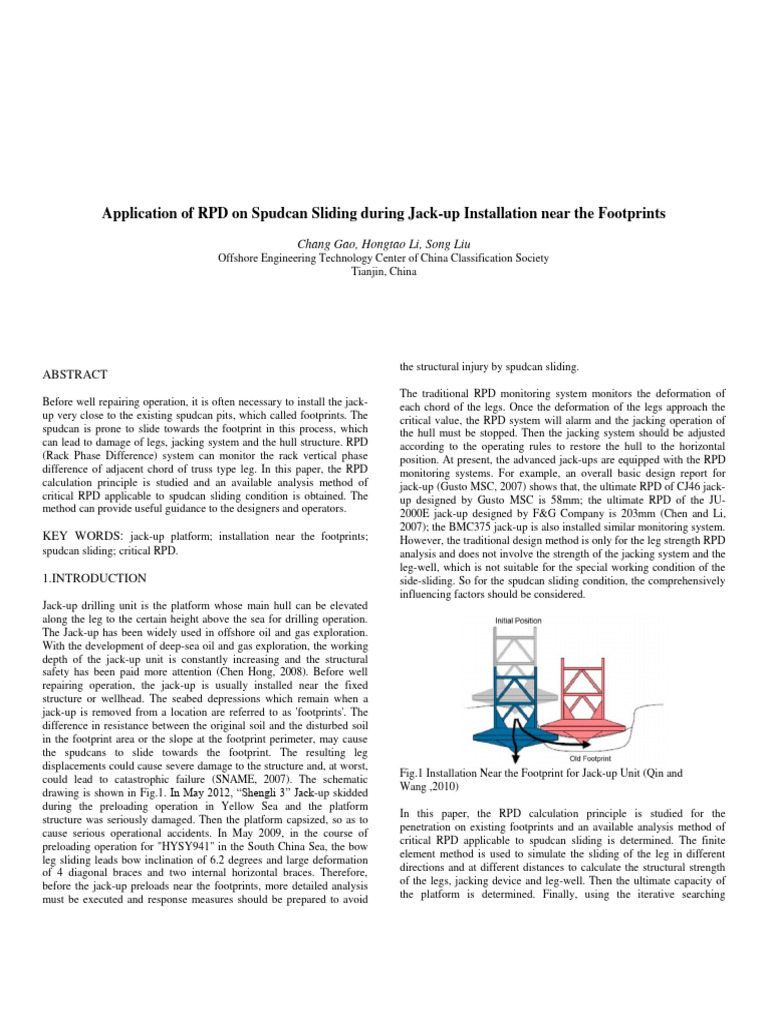 Application of RPD On Spudcan Sliding | PDF | Truss | Beam (Structure)