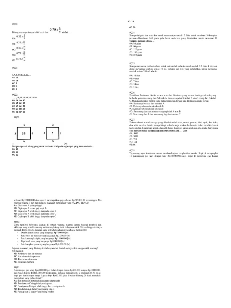 Latihan Penalaran Kuantitatif | PDF