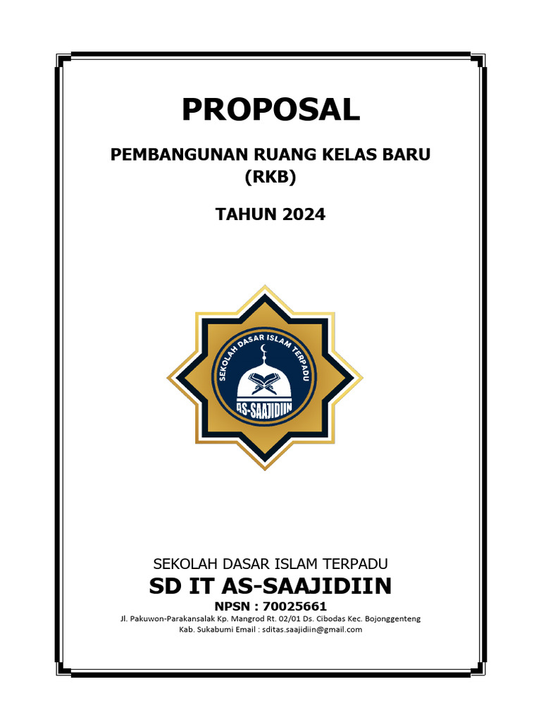Proposal RKB Sdit 2024 Ok | PDF